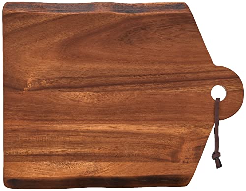 Rachael Ray Pantryware Wood Cutting Board With Handle/ Wood Serving Board With Handle - 14 Inch x 11 Inch, Brown