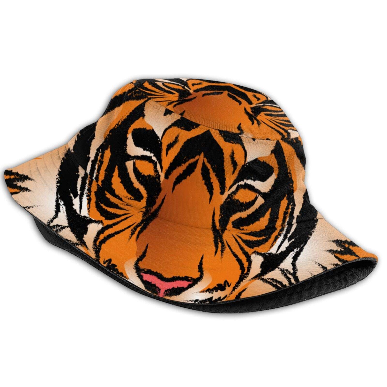 Bengal Tiger Unisex Casual Bucket Sun Hat Fisherman Cap for Fishing Hiking Camping