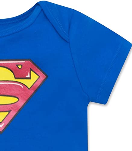 WARNER BROS Justice League Batman Superman The Flash Newborn Baby Boys 5 Pack Cosplay Costume Bodysuits Logo 3-6 Months