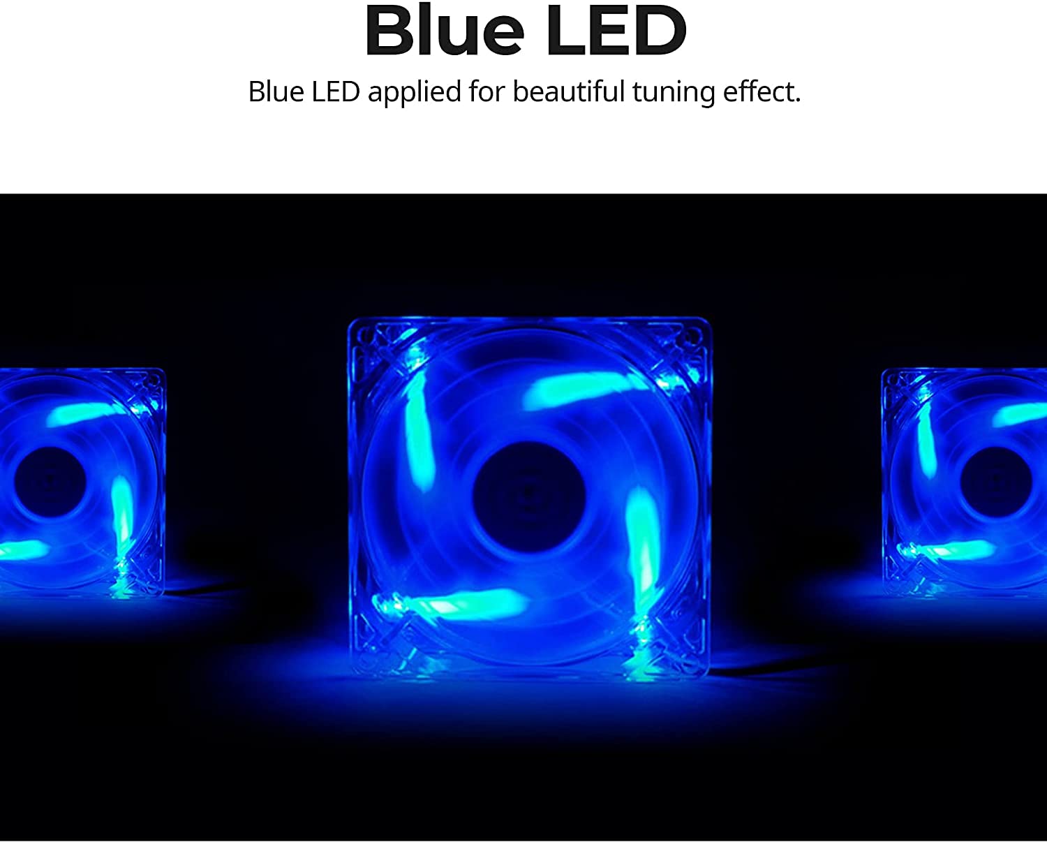 Zalman Ultra Quiet ZM-F2 92mm Blue LED Shark Fin Blade Case Fan Cooling, White ZM-F2 LED (SF)