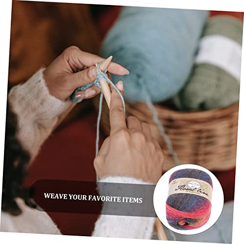 FAVOMOTO 1 roll Floss Crochet D Weaving Rainbow and Scarf Yarns Kit Bulk Balls Soft Threads Color Shawl Supplies for Hat Yarn Handmade Hand- Hand-Knitted Segment Knitwear DIY Cross