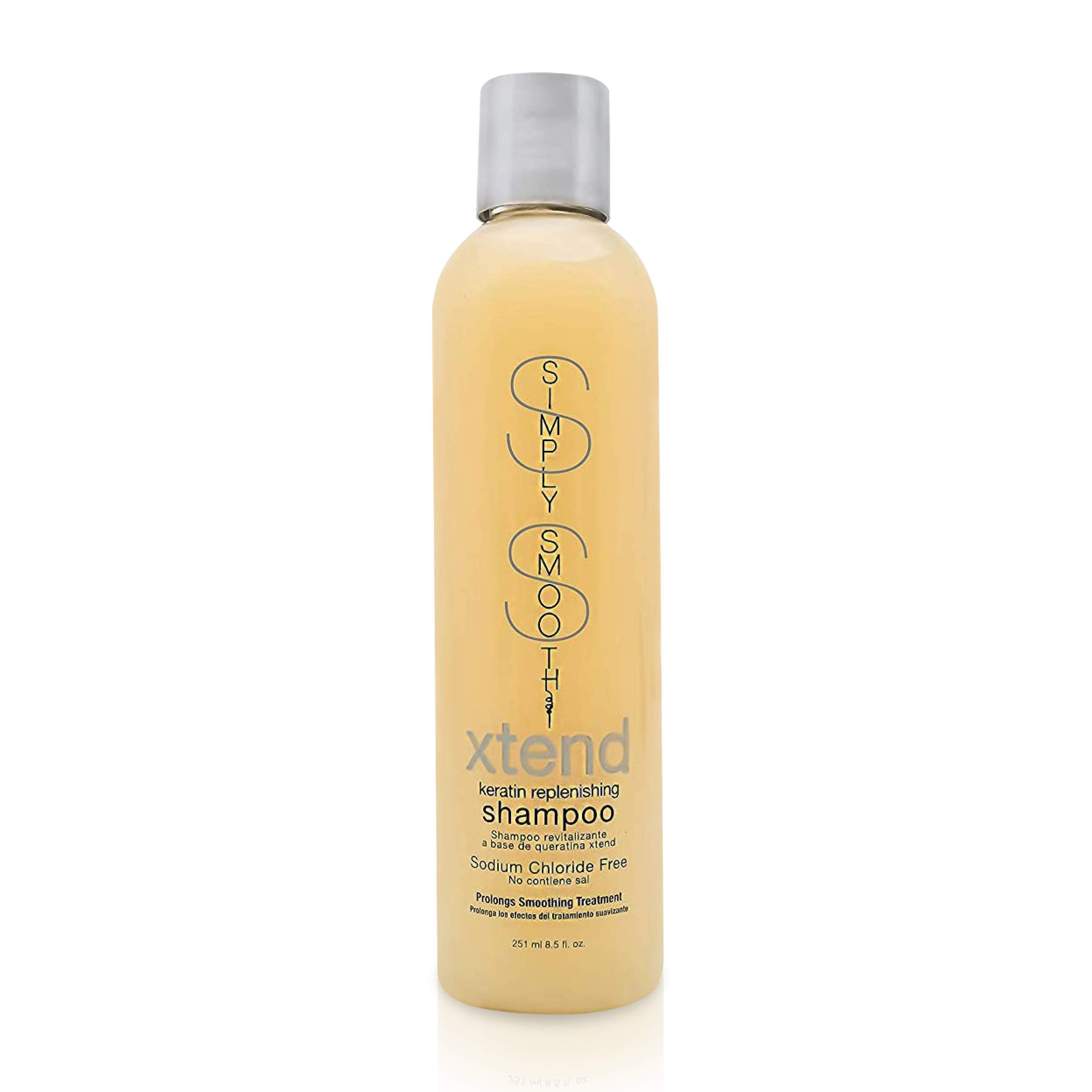 SIMPLY SMOOTH Xtend Keratin Replenishing Original Shampoo Keratin & Collagen Infused Daily Cleanser For All Hair Types Restores Depleted Hair, Provides Strength & Enhances Shine 8.5 Oz.