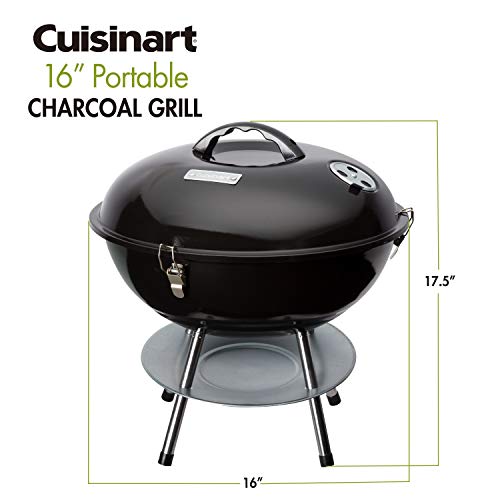 Cuisinart CCG-216 Portable Charcoal Grill, 16", Black