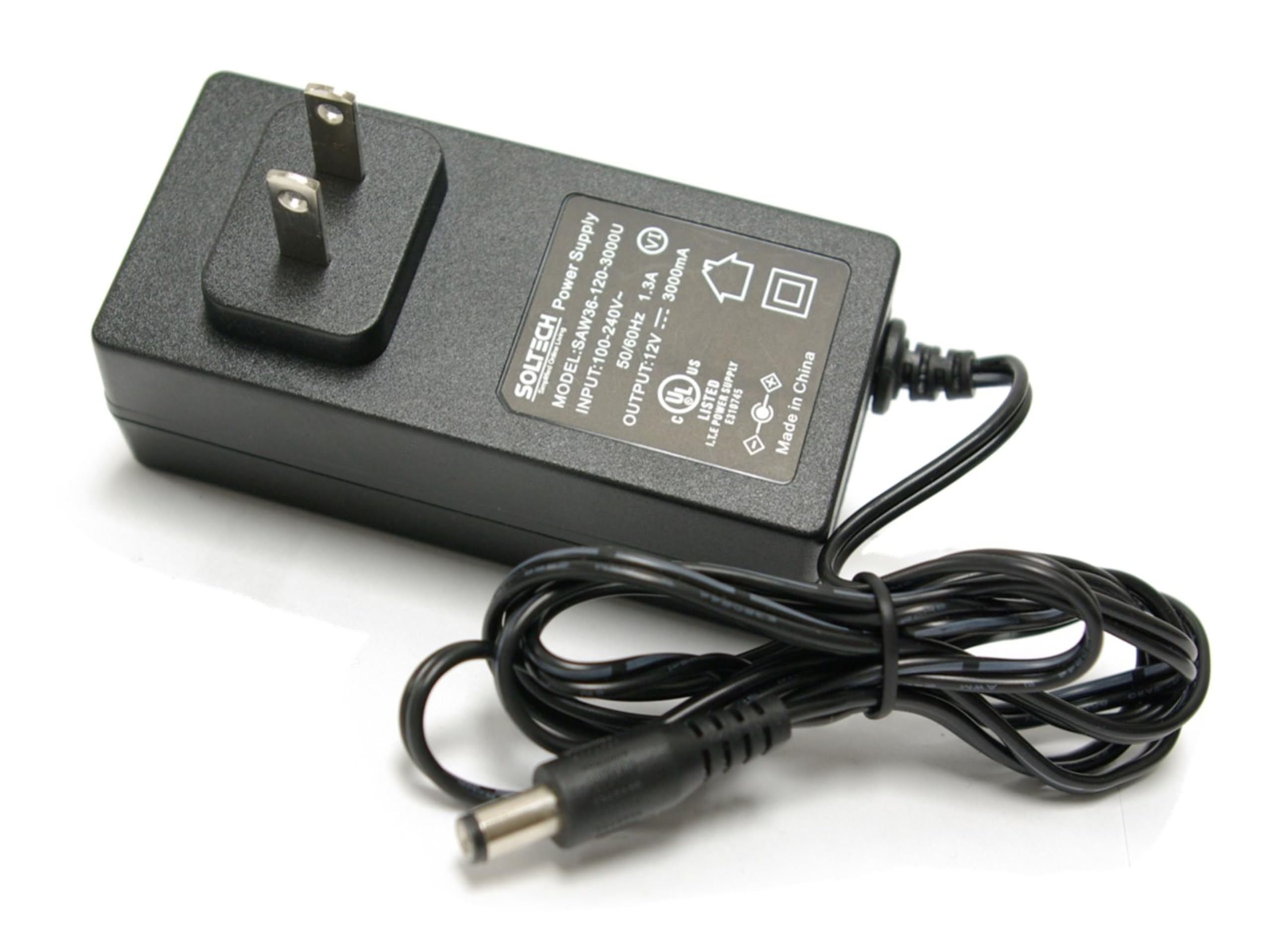 Samsung Wisenet Compatible CCTV Security Camera Power Adapter for DVR, NVR, AHD | 12V 3A 100-240V AC DC Power Supply Compatible with Lorex, Night Owl