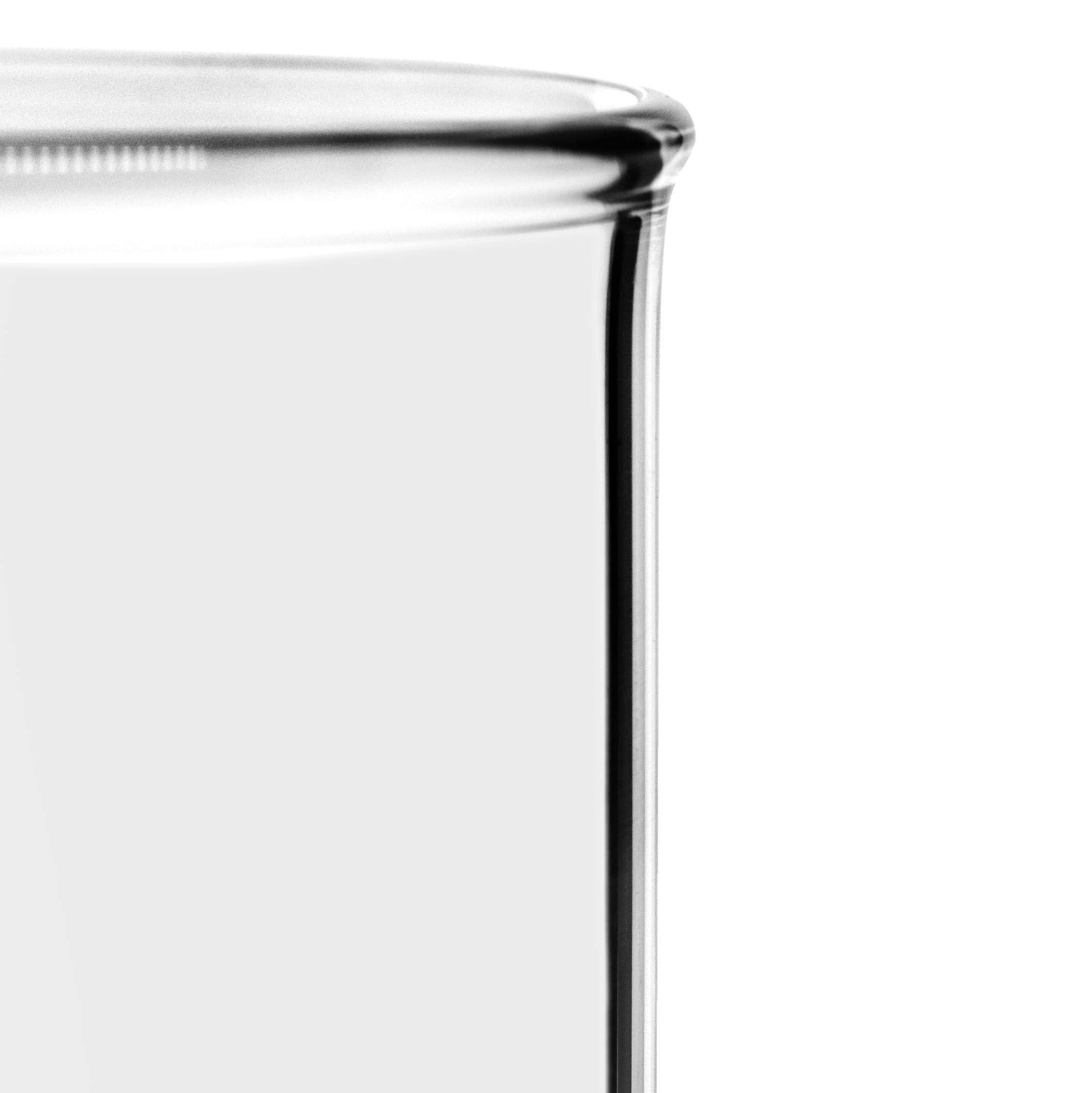EISCO 4PK Beakers, 2000ml - Low Form with Spout - White, 100ml Graduations - Borosilicate 3.3 Glass