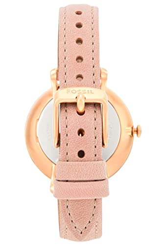 Fossil Women's Jacqueline Quartz Stainless Steel and Leather Watch, Color: Rose Gold, Blush Pink (Model: ES3988)