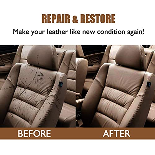 AQWEI Advanced Leather Repair Gel, Leather Repair Gel, Professional DIY Leather and Vinyl Repair Kit (Tan)