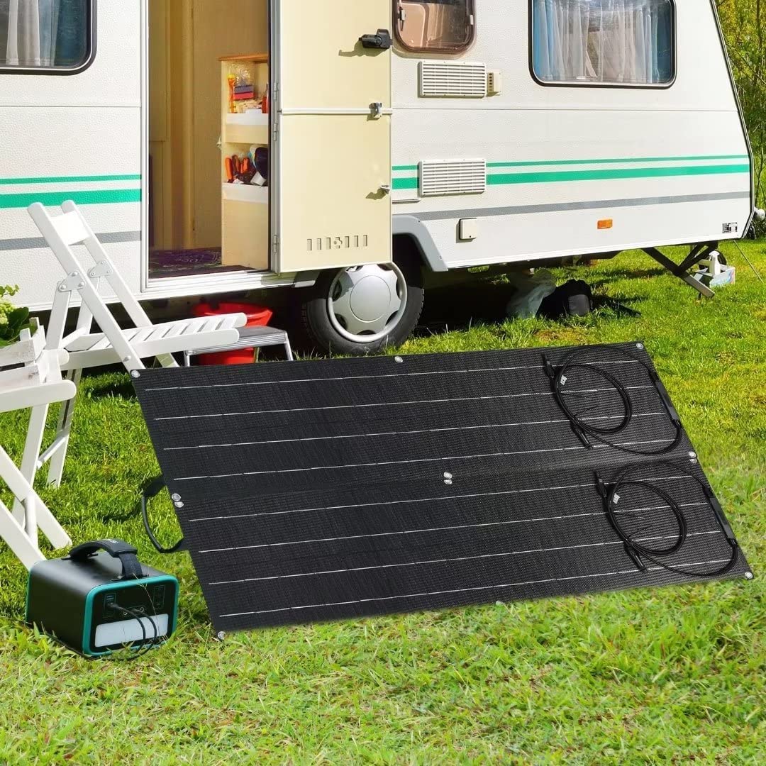 AQWSD 800 Watt Solar Panel Kit, with 40A Charge Controller 2 Γ 400 Watt Flexible Monocrystalline Solar Panel for 12-24V Battery Charging Car Battery Camper RV Yacht Battery Boat