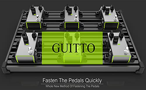 Guitar Pedalboard - Guitto Fixture Blocks Fixed Effects Pedal board Aluminum Alloy Super Light with Carry Bag, No More Velcro (GPB-02 Medium Size: 51.7x33.2cm)