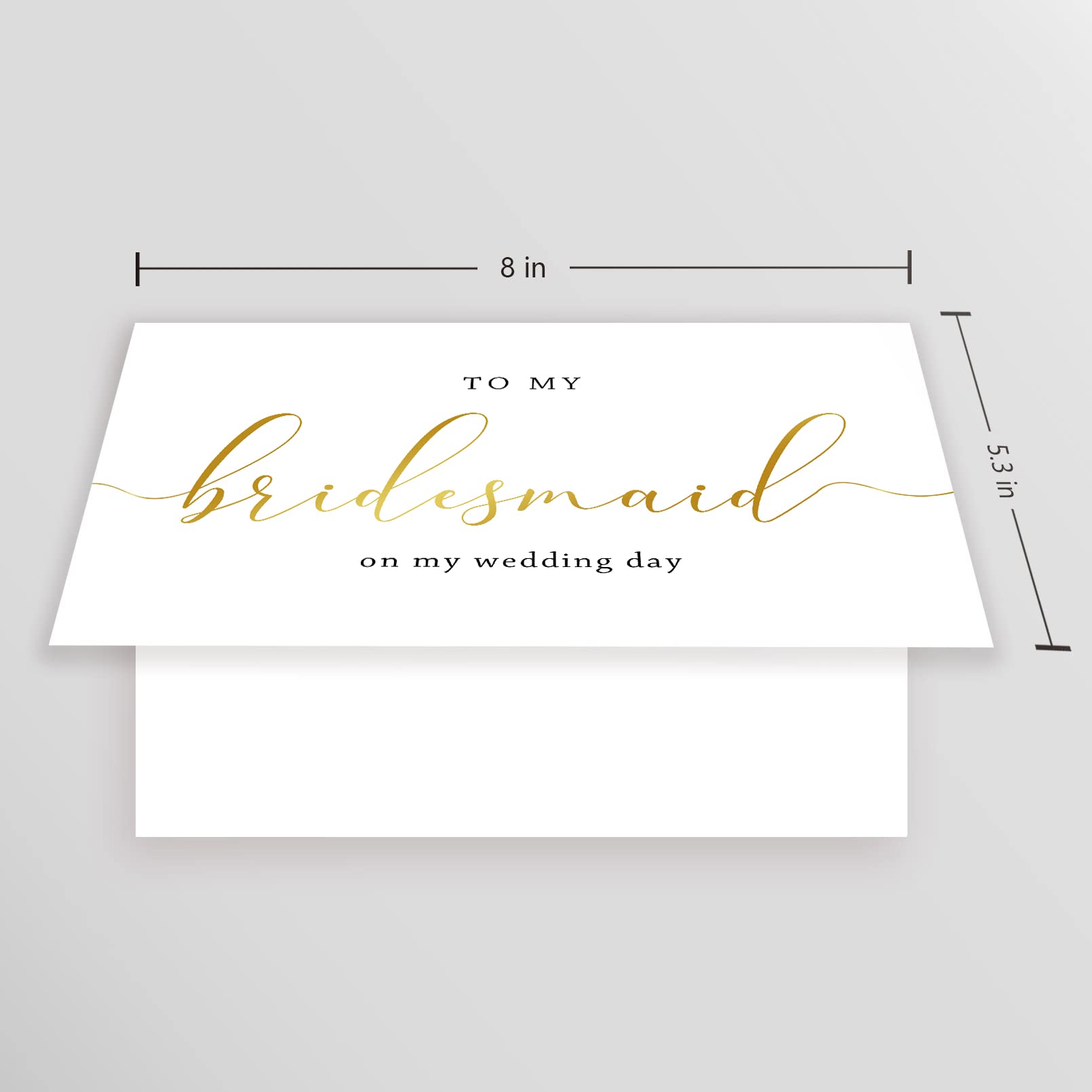 Spercy Wedding Bridesmaid Thank You Card, Blank Inside, 8" x 5.3"