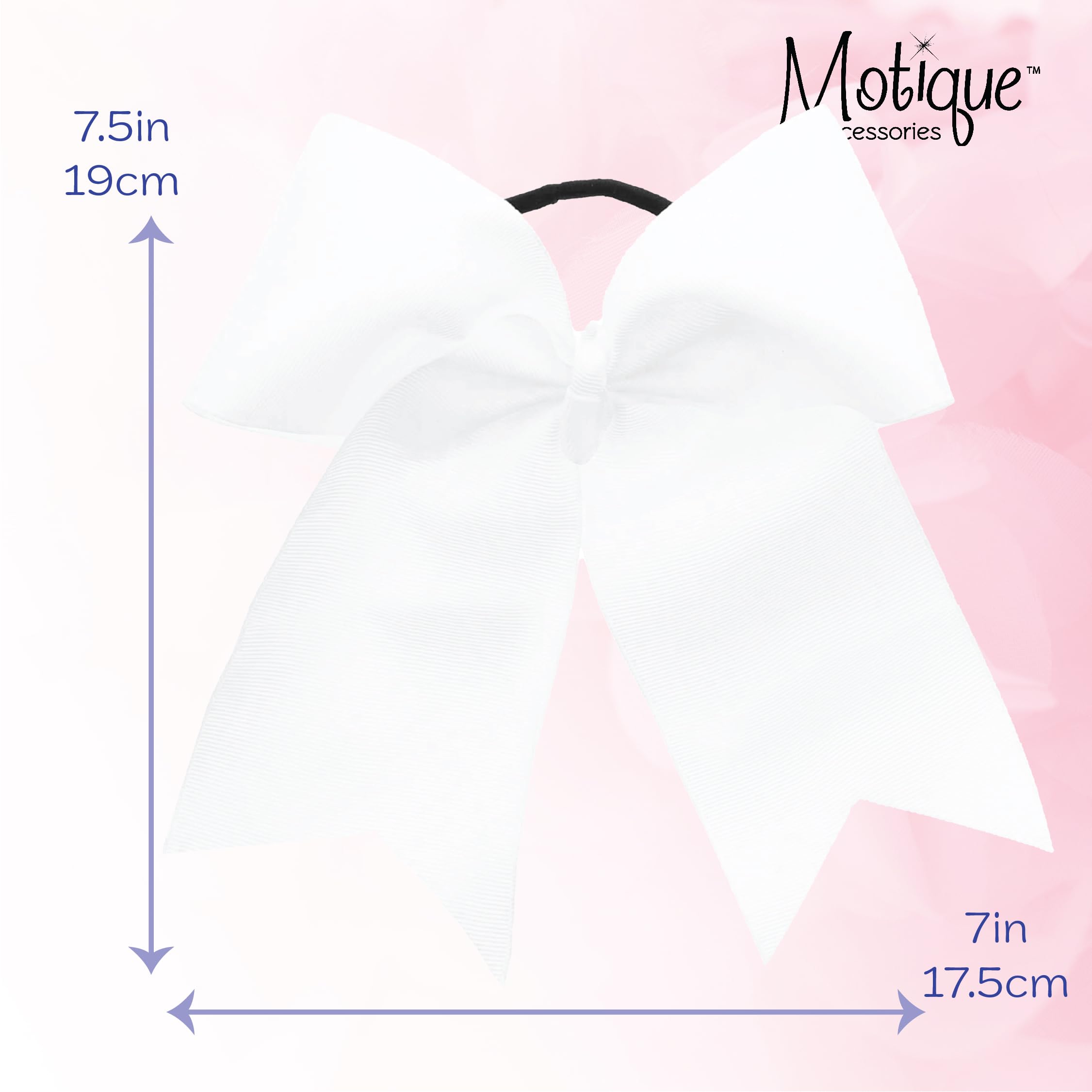 White Jumbo Bow Pony with Tails