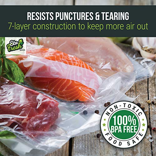 Keep Fresh Bags Food Vacuum Sealer Bags (6” x 12”, 100 Count), Pint Size Bags 3.5mil, Freezer, Bulk Food Storage KF612