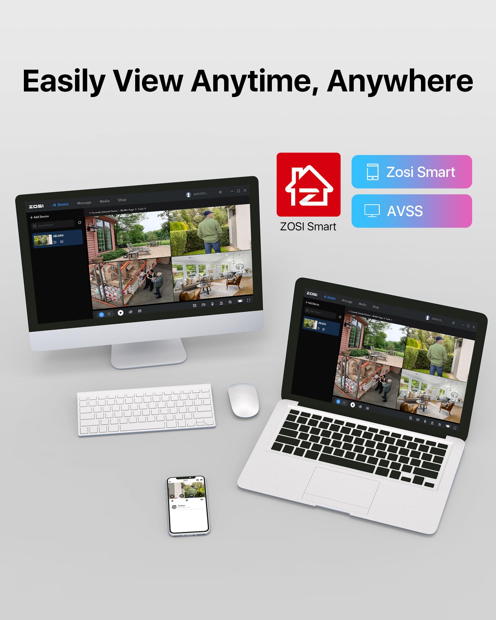 ZOSI 1080P H.265+ Home Security Camera System,5MP Lite 8 Channel Surveillance DVR and 8 x 1080p Weatherproof CCTV Dome Camera Outdoor Indoor with 80ft Night Vision, Remote Access (No Hard Drive)