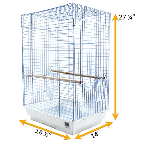 PENN-PLAX Cockatiel & Small Parrot Starter Kit with Birdcage, Cover, and Accessories β Great for Cockatiels, Conures, and Small Parrots β Square Dome β White