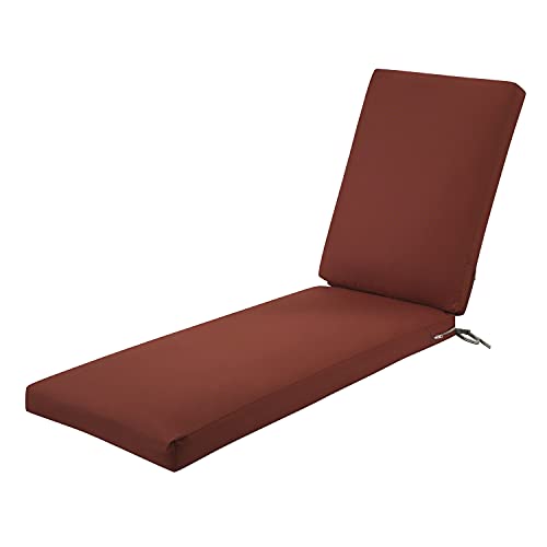 Classic Accessories Ravenna Water-Resistant 72 x 21 x 3 Inch Patio Chaise Lounge Cushion, Spice, Patio Cushion