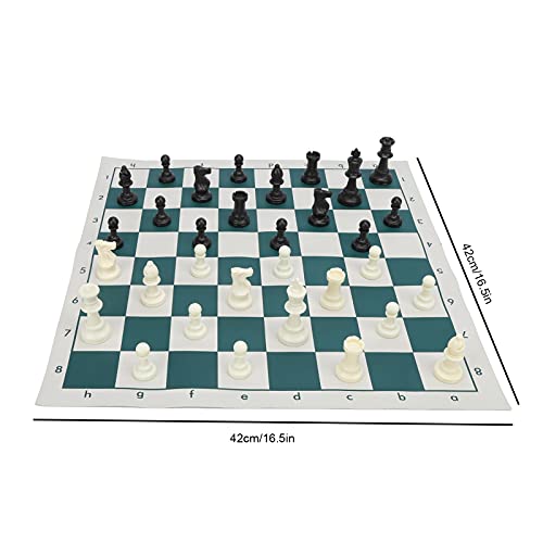 HERCHR Roll Up Chess Set, 32 Tournament Chess with Chess Board and Storage Bag Combo