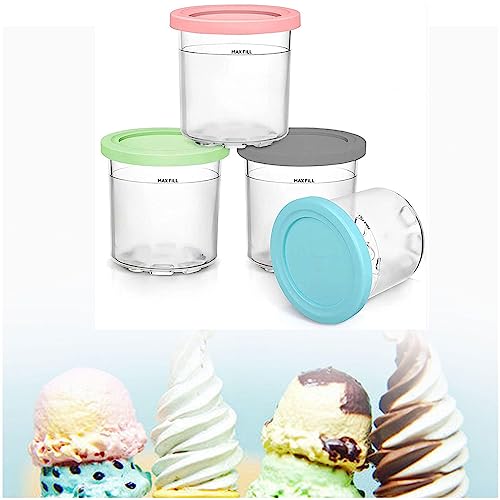 Creami Deluxe Pints, for Ninja Creami Ice Cream Maker,16 OZ Creami Deluxe Pints Dishwasher Safe,Leak Proof for NC301 NC300 NC299AM Series Ice Cream Maker