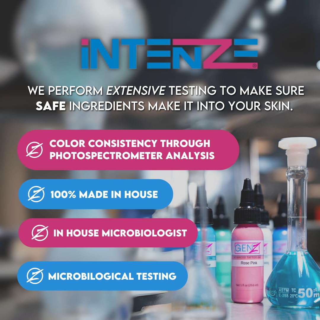 ZUPER Black Tattoo Ink by INTENZE 12 oz Sterilized with Certification and 100% Vegan. Original and Direct from Manufacturer