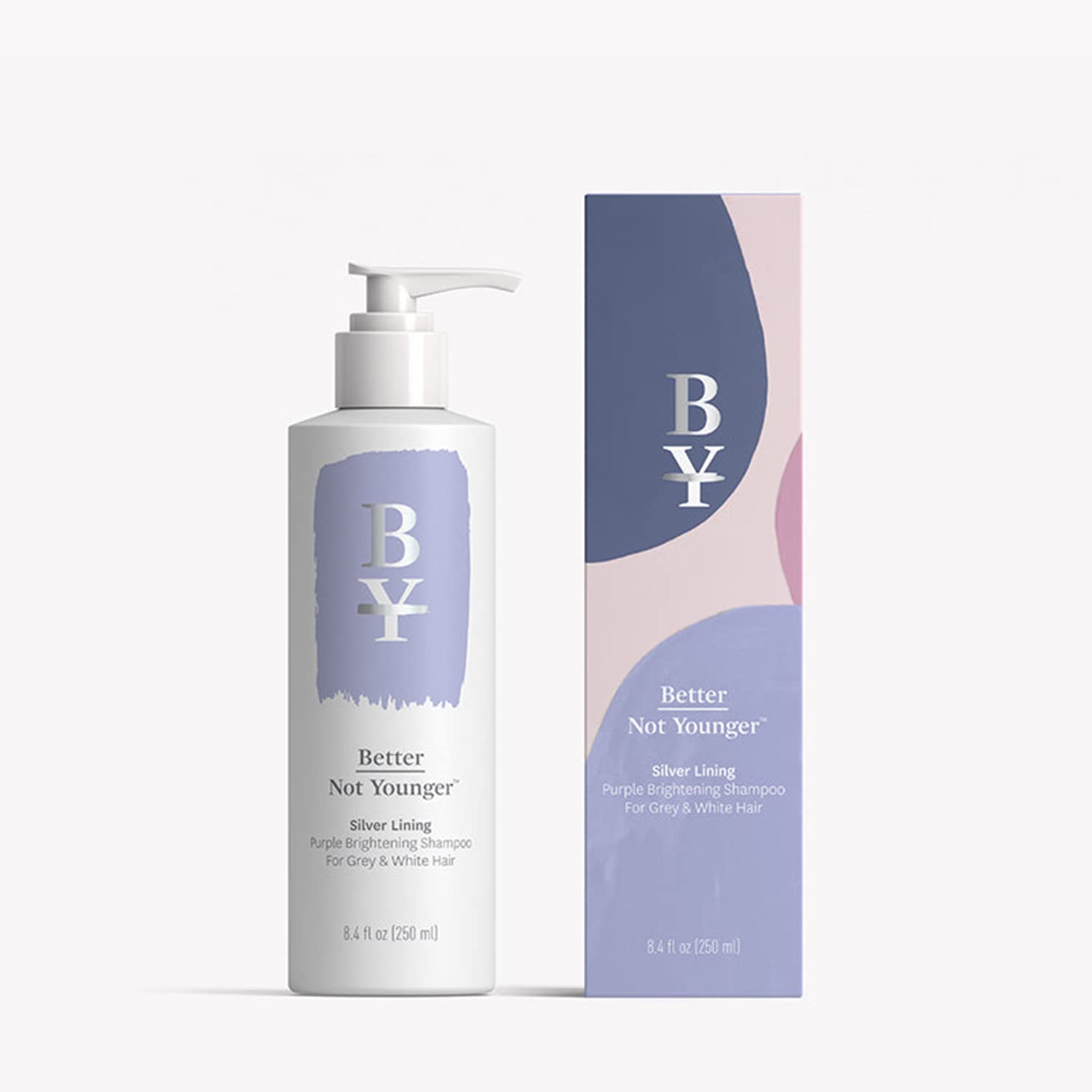Better Not Younger Silver Lining Purple Brightening, Volumizing, Strengthening Shampoo and 6.8 Fl Oz Purple Butter Masque Set
