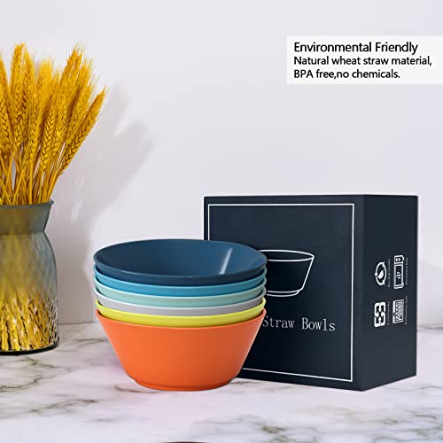 Homestockplus 50 Oz Large Cereal Bowls, Unbreakable Salad Bowl Set of 6, Sturdy and Stackable Serving Bowls, Microwave Dishwasher Safe Color Bowls Set for Oatmeal, Soup, Ramen, Salad, Snack -6 Colors