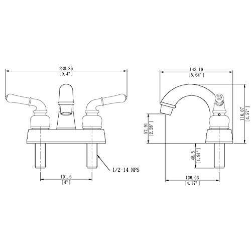 Builders Shoppe 2001BN/3220BN/4120BN RV Bathroom Faucet with Matching Hand Shower Combo Brushed Nickel Finish