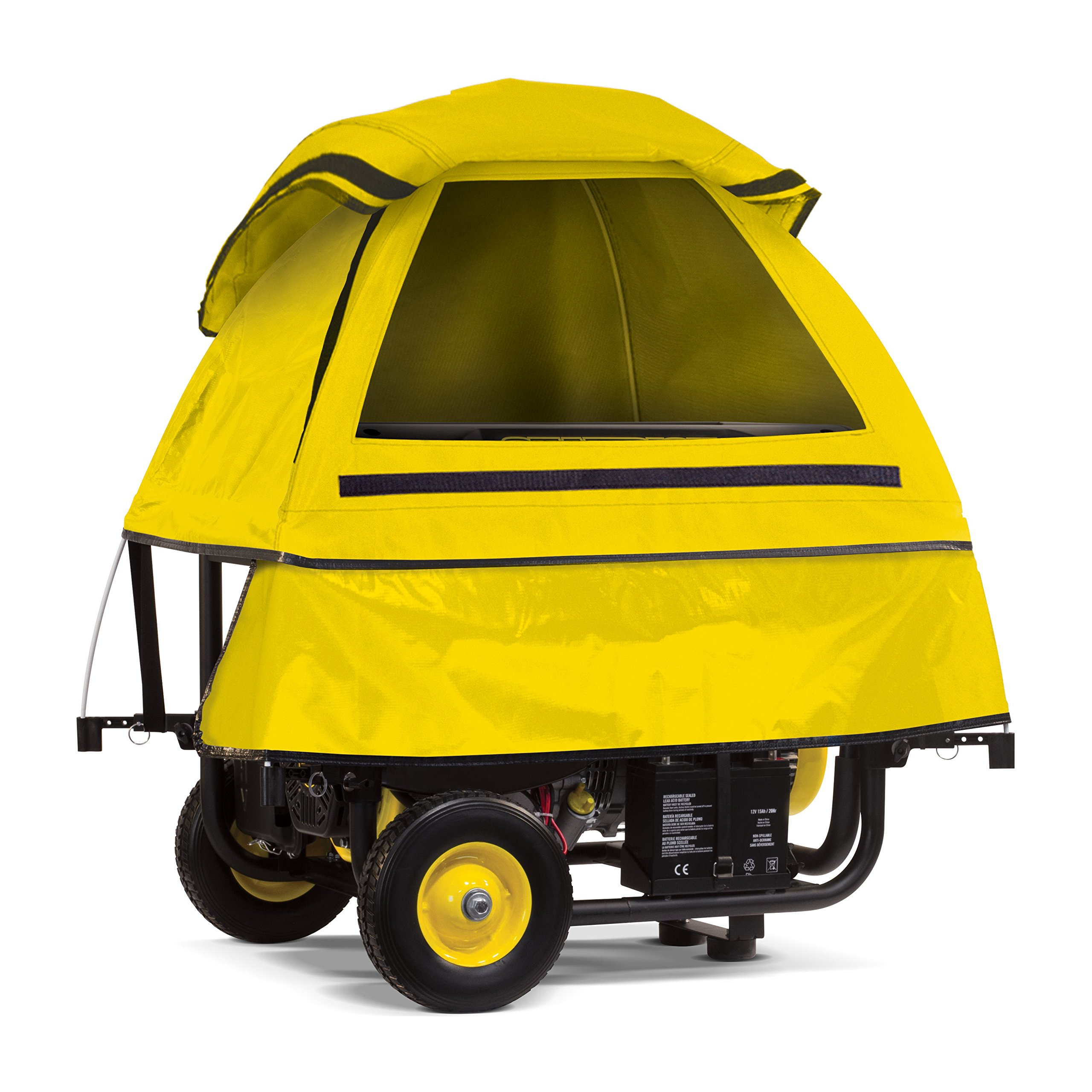 Champion Storm Shield Severe Weather Portable Generator Cover & 48034 25 ft. 30A 125V Generator Power 3750 Watts (L5-30P to Three 5-15R) Extension Cord, Yellow