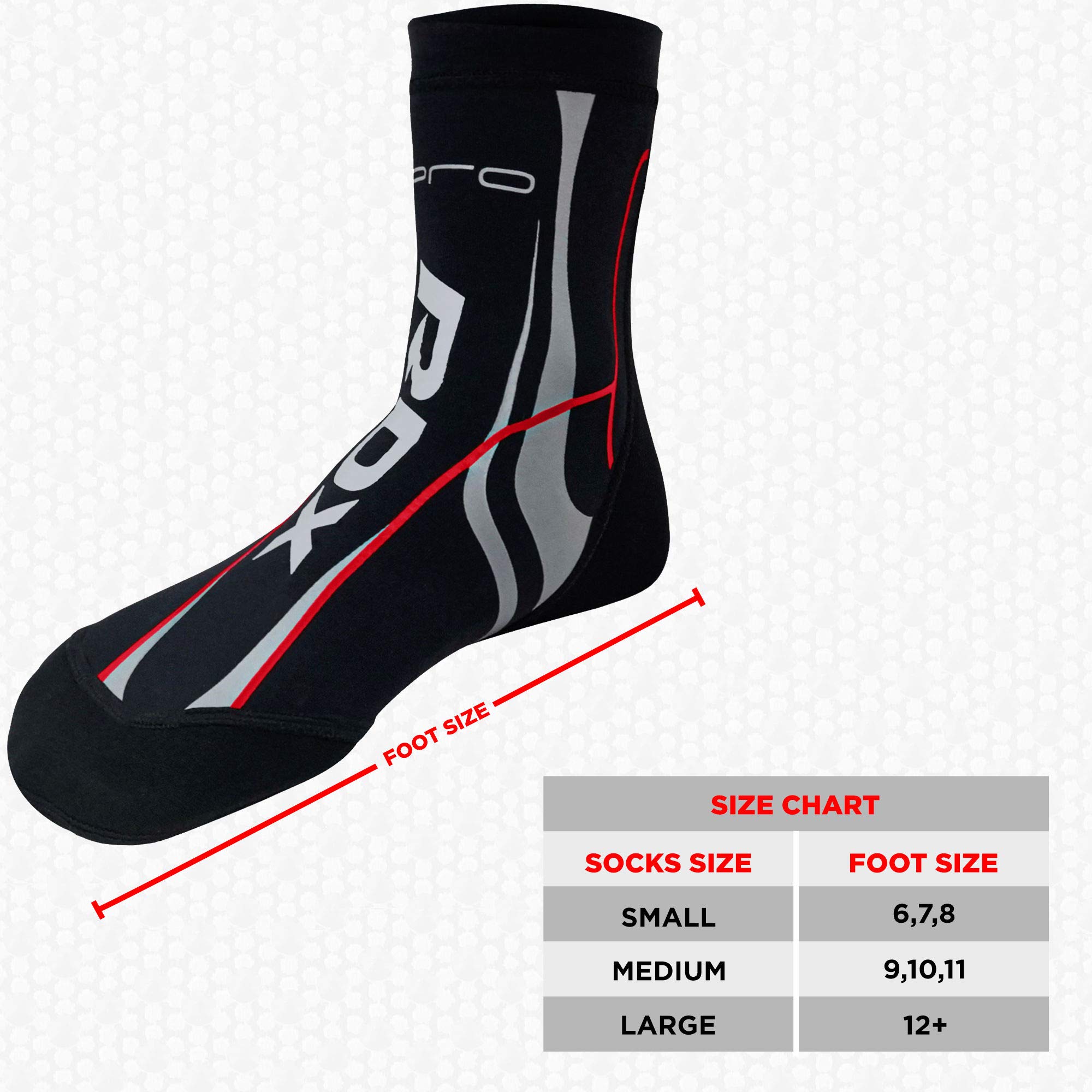 Authentic RDX MMA Grip Training Fight Socks Boxing Foot Ankle Shin Boots Shoes Guards (M)
