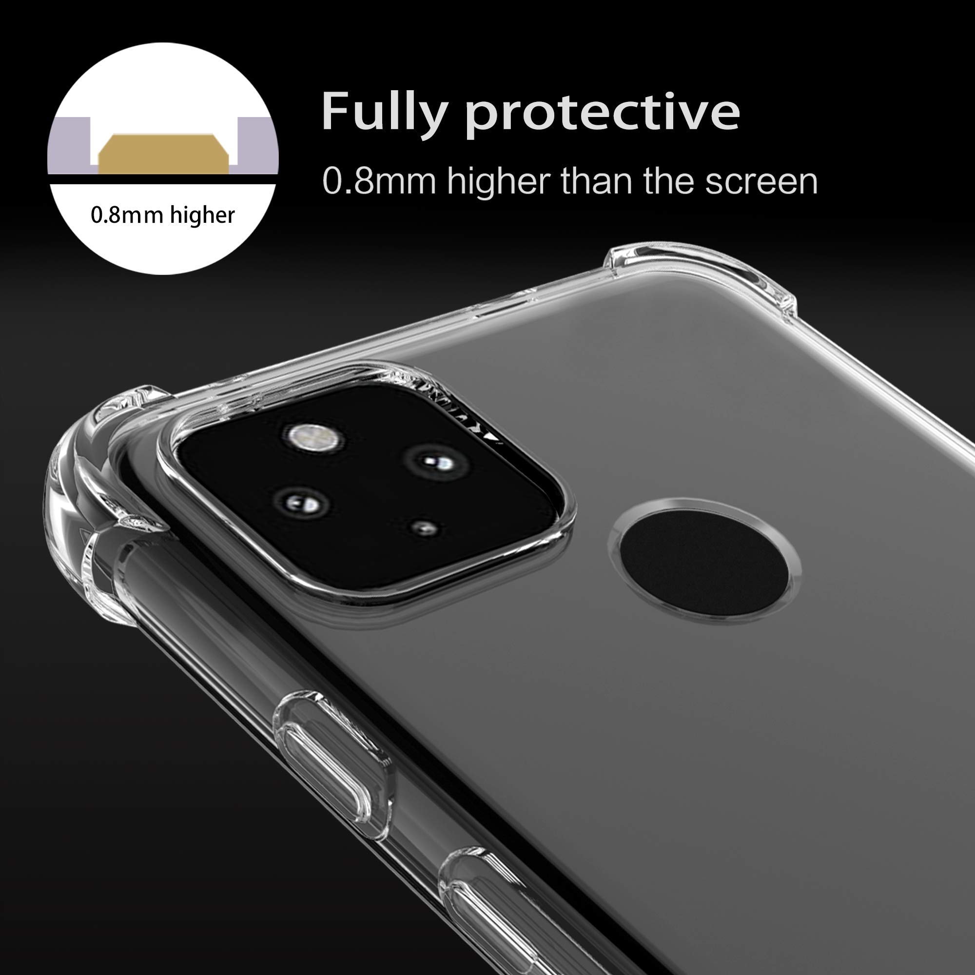 Arae Case for Google Pixel 4A 5G, Premium Soft and Flexible TPU [Scratch-Resistant] Phone Case for Google Pixel 4A 5G, 6.2inch, Crystal Clear