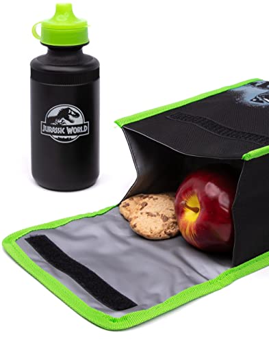 Jurassic World Backpack - Boys Kids 4 Piece School Lunch Box With Water Bottle