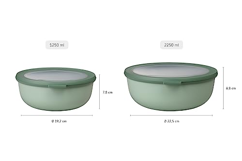 MEPAL, Cirqula Multi Food Storage and Serving Bowl with Lid, Food Prep Container, Shallow, Nordic Berry, 1.3 Quarts (1.25 Liters, 42 ounces), 1 Count