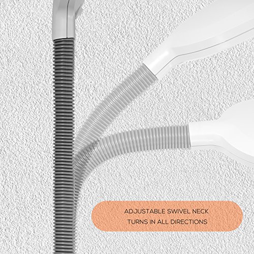 Kenley Natural Daylight Floor Lamp - Tall Reading Task Craft Light - 27W Full Spectrum White Bright Sunlight Standing Torchiere for Living Room, Bedroom or Office - Adjustable Gooseneck Arm - Gray