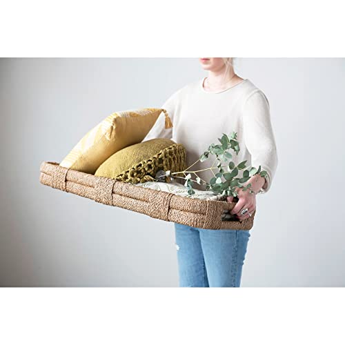Creative Co-Op Cotton Embroidered Lumbar Tassels Pillow, 20" L x 12" W x 2" H, Multicolor