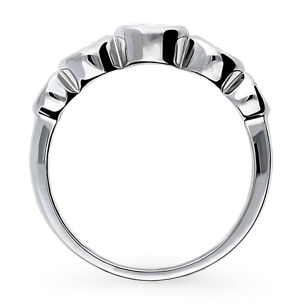 BERRICLE Sterling Silver 5-Stone Cubic Zirconia CZ Fashion Anniversary Ring for Women, Rhodium Plated Size 9