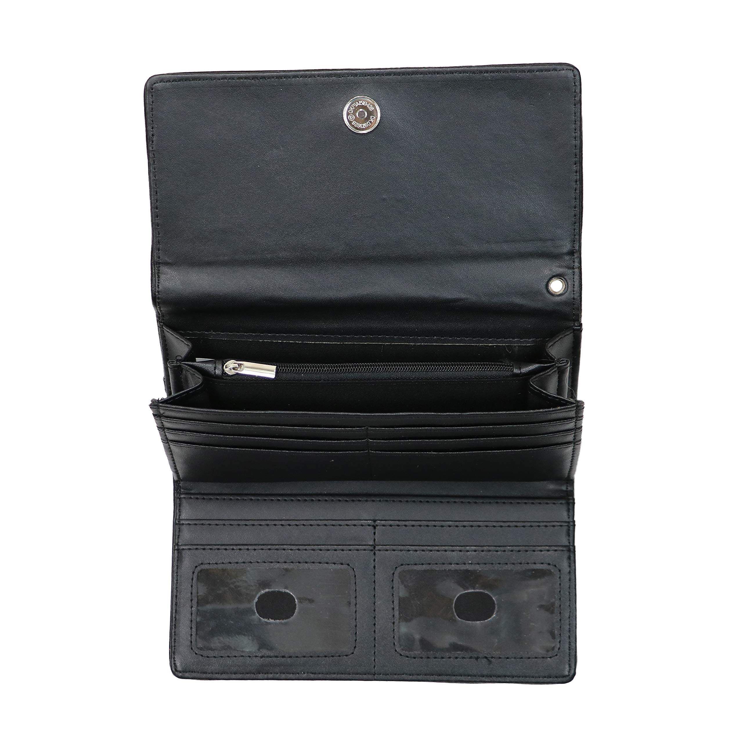 Lady Conceal Women's RFID Blocking Tri-fold Clutch Wallet for Ladies (Mahogany)