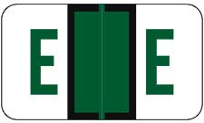 Doctor Stuff - File Folder Labels, Alphabet Letter E, Jeter/TAB 5100 - JRAM Series Compatible Alpha Stickers, Dark Green, 15/16" x 1-5/8", 500/Roll