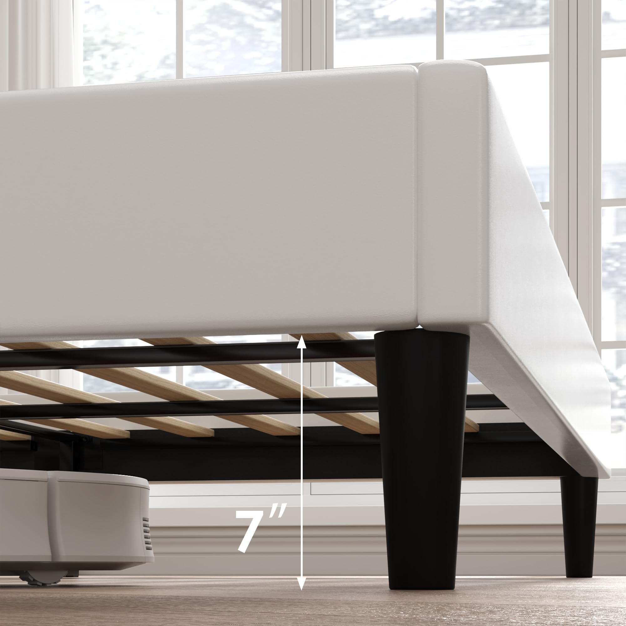 HIFIT King Size Bed Frame with Adjustable Headboard, King Modern Upholstered Platform Bed with Soft Linen Button Tufted Design, Solid Wood Slats, No Box Spring Needed, Easy Assembly, Noise Free, Grey