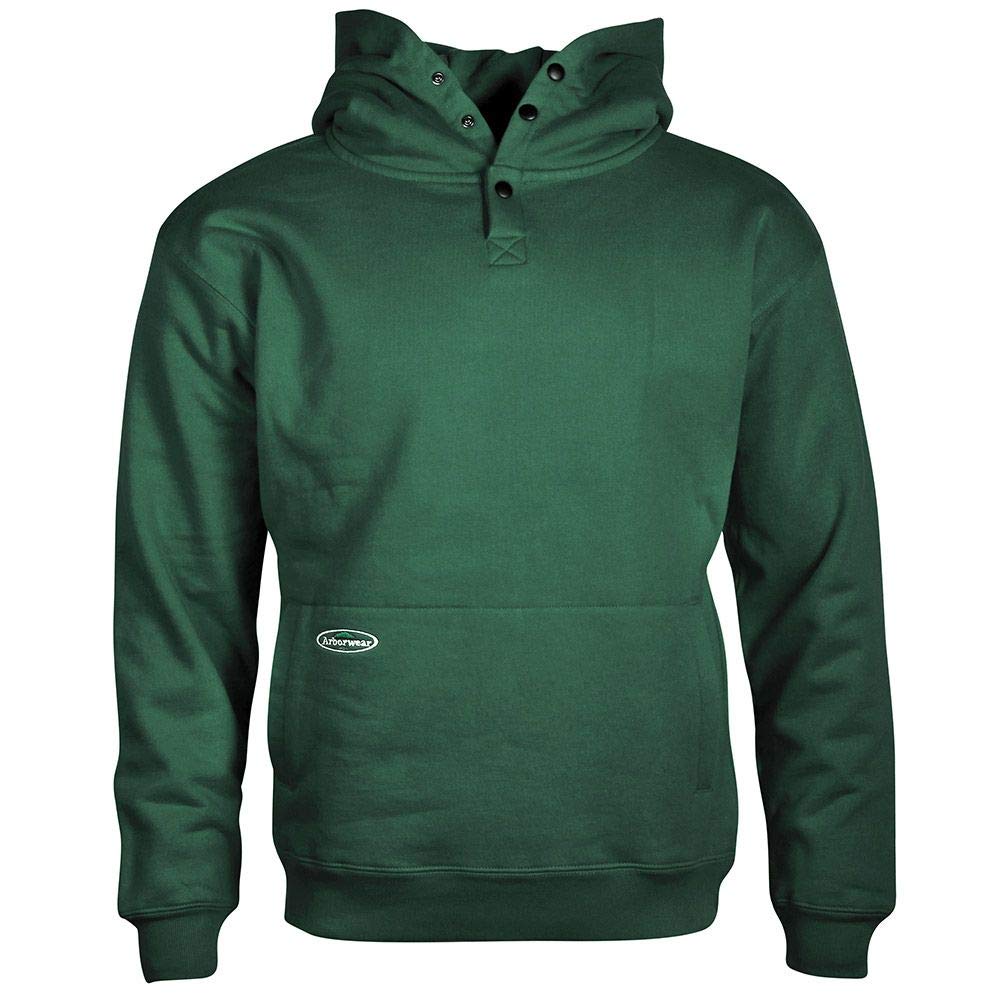 Arborwear 100% Cotton Fleece Hooded Pullover Sweatshirts For Men - Heavy Duty Hoodies For Men With Handwarmer Pouch, Forest Green - Large