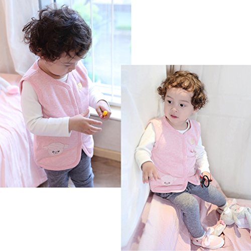XYIYI Baby Warm Jacket Cotton Vest, Unisex Infant Toddler Padded Waistcoat Pink