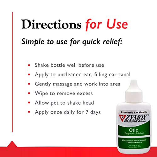 Pet King Brands Zymox Otic Enzymatic Solution for Dogs and Cats to Soothe Ear Infections Without Hydrocortisone for Itch Relief, 1.25oz