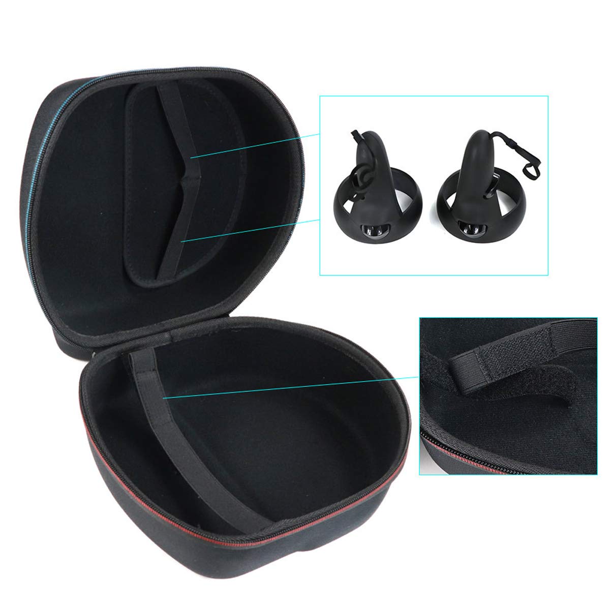 LAMASA Hard Carrying case for Oculus Quest VR Gaming Headset and Quest Controllers Accessories Waterproof Carrying Bag (Black)