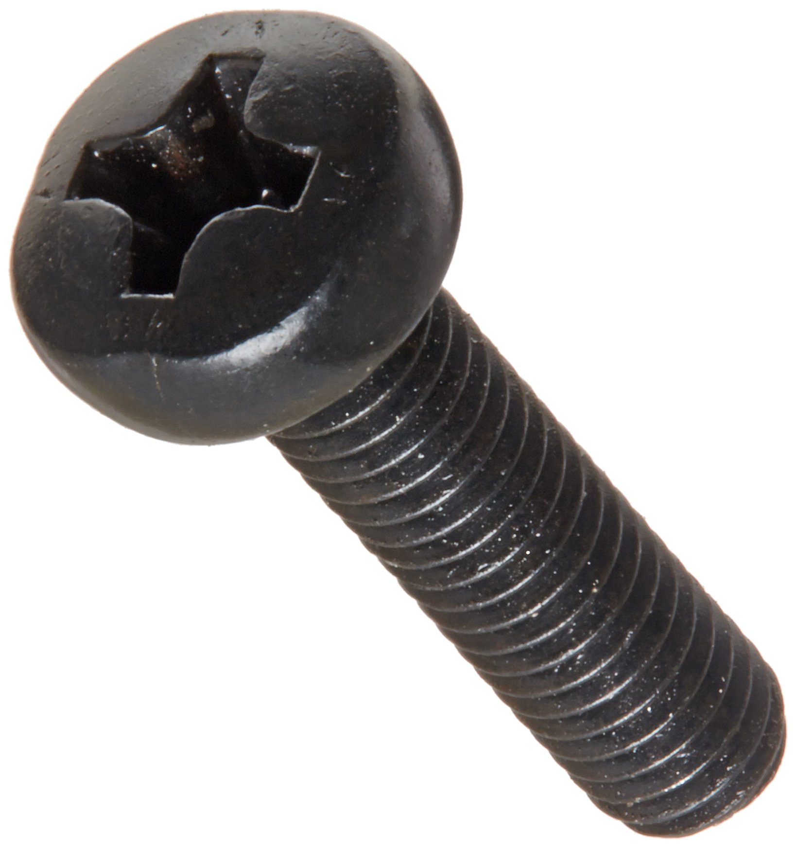 Small Parts M312D7985AB Steel Pan Head Machine Screw, Black Oxide Finish, Meets DIN 7985, #1 Phillips Drive, M3-0.5 Thread Size, 12 mm Length, Fully Threaded, Import (Pack of 100)
