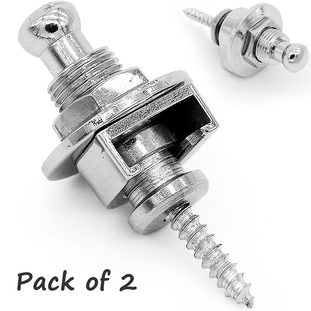 Guitar Strap Locks, Anwenk Premium Guitar Straplocks Quick Release Security Strap Locks Strap Retainer System,Silver (Pack of 2/ 1Pair)