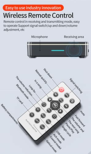 PONYBRO Bluetooth 5.0 Audio Receiver Transmitter 2 in 1 with Remote, Bluetooth Hi-Fi Audio Adapter with 3.5mm&RCA,COAXIAL,Optical,NFC,Aptx-LL for Home and Car Stereo, AV Receiver or Amplifier