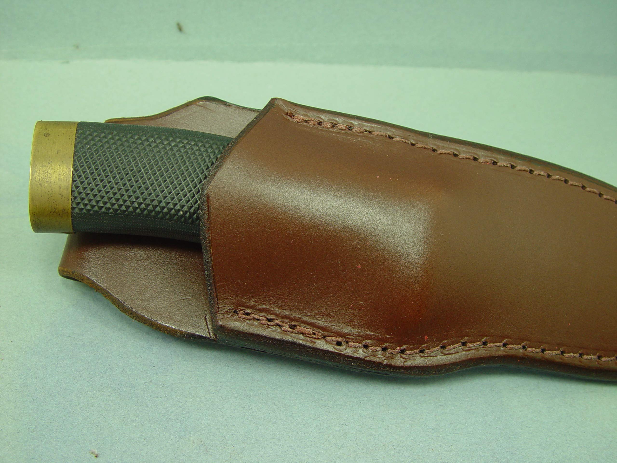 Custom Vertical Knife Sheath Fits Buck 692 or 192 Knives, Fixed Blade Knife Holder, Dyed Dark Brown