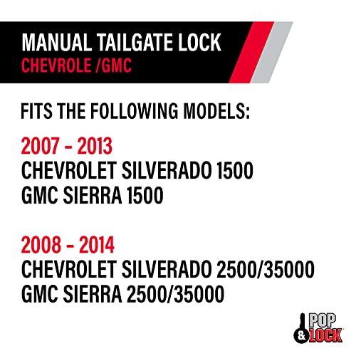 Pop & Lock PL1310 Black Manual Tailgate Lock for Chevy/GMC (New Body)
