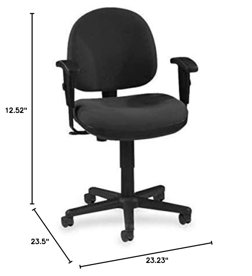 Lorell Adjustable Task Chair, 24" x 24" x 33" to 38", Black