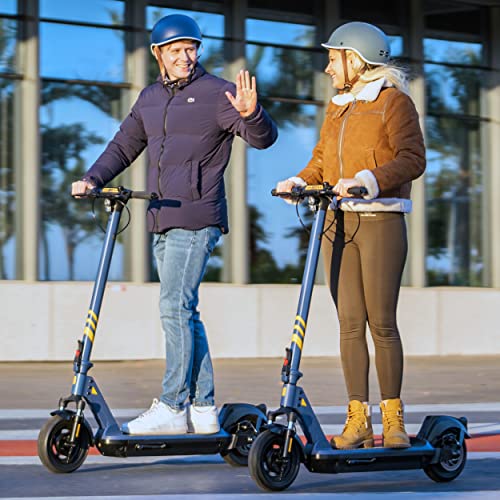 Hurtle Folding Electric Scooter - 10” Honeycomb Tires, 25 Miles Range, 19 MPH Max Speed, 500W 36V Brushless Motor Escooter with App Control, E-ABS Front Drum & Rear Disc Brakes, E-Scooter for Adult