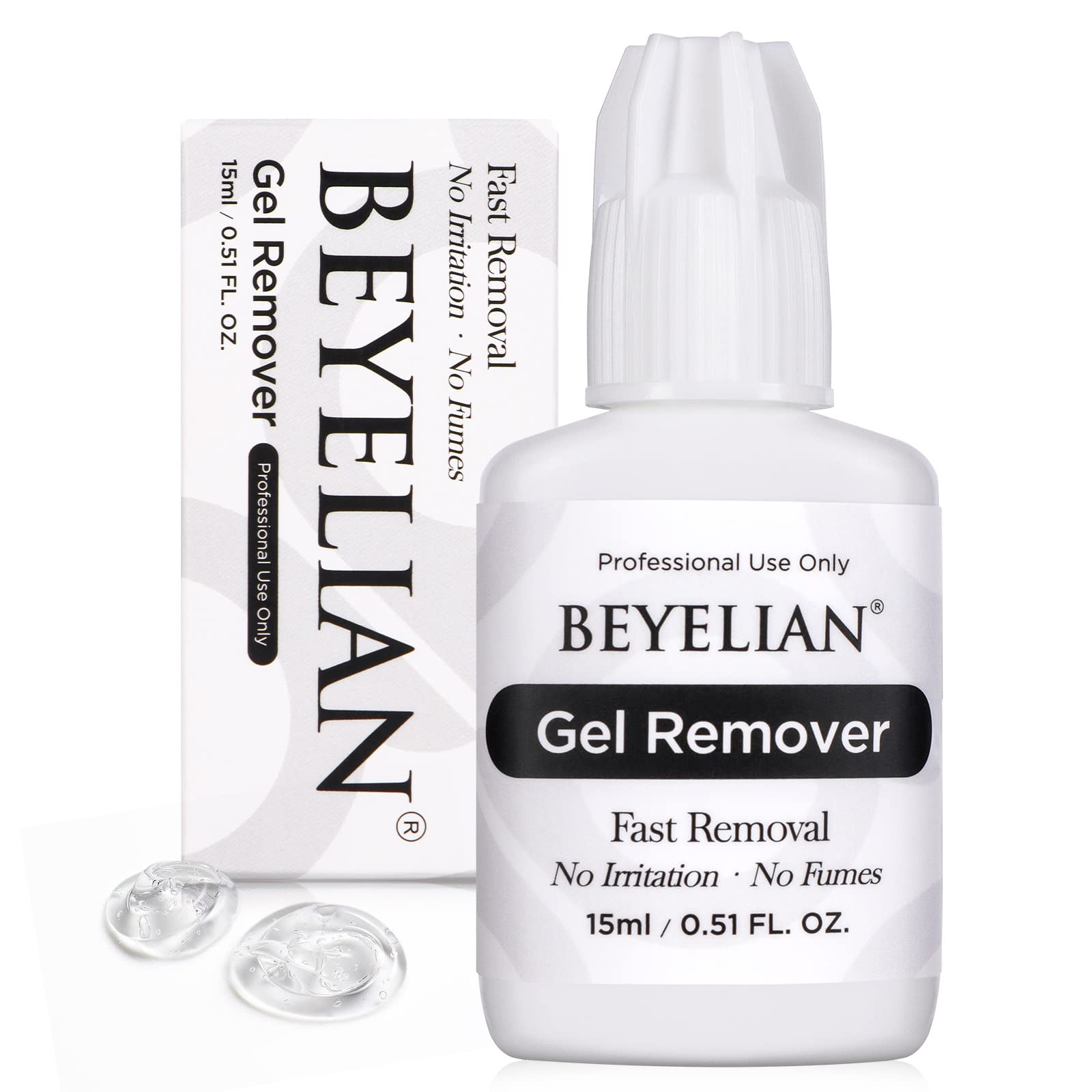 BEYELIAN Lash Extensions Remover, 0.51 Fl Oz/15ml Lash Remover for Lash Extensions Professional Gel Remover 60 Sec Dissolution Time for Individual Lash Extensions Adhesive (15ml)