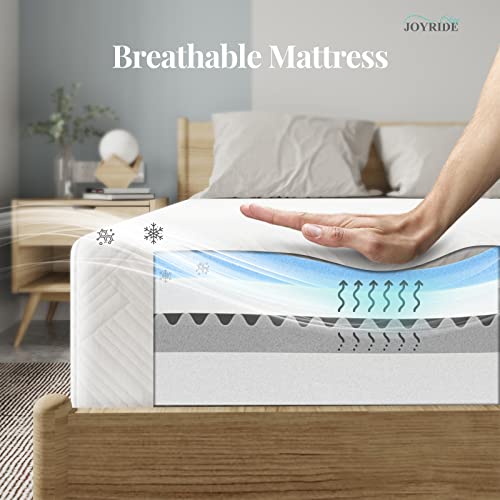 JOYRIDE SLEEP Memory Foam Mattress,12 Inch,Infused Bamboo Charcoal,Cooling Gel Infused, Medium Firm,Pressure Relief,Bed in a Box (King Size)