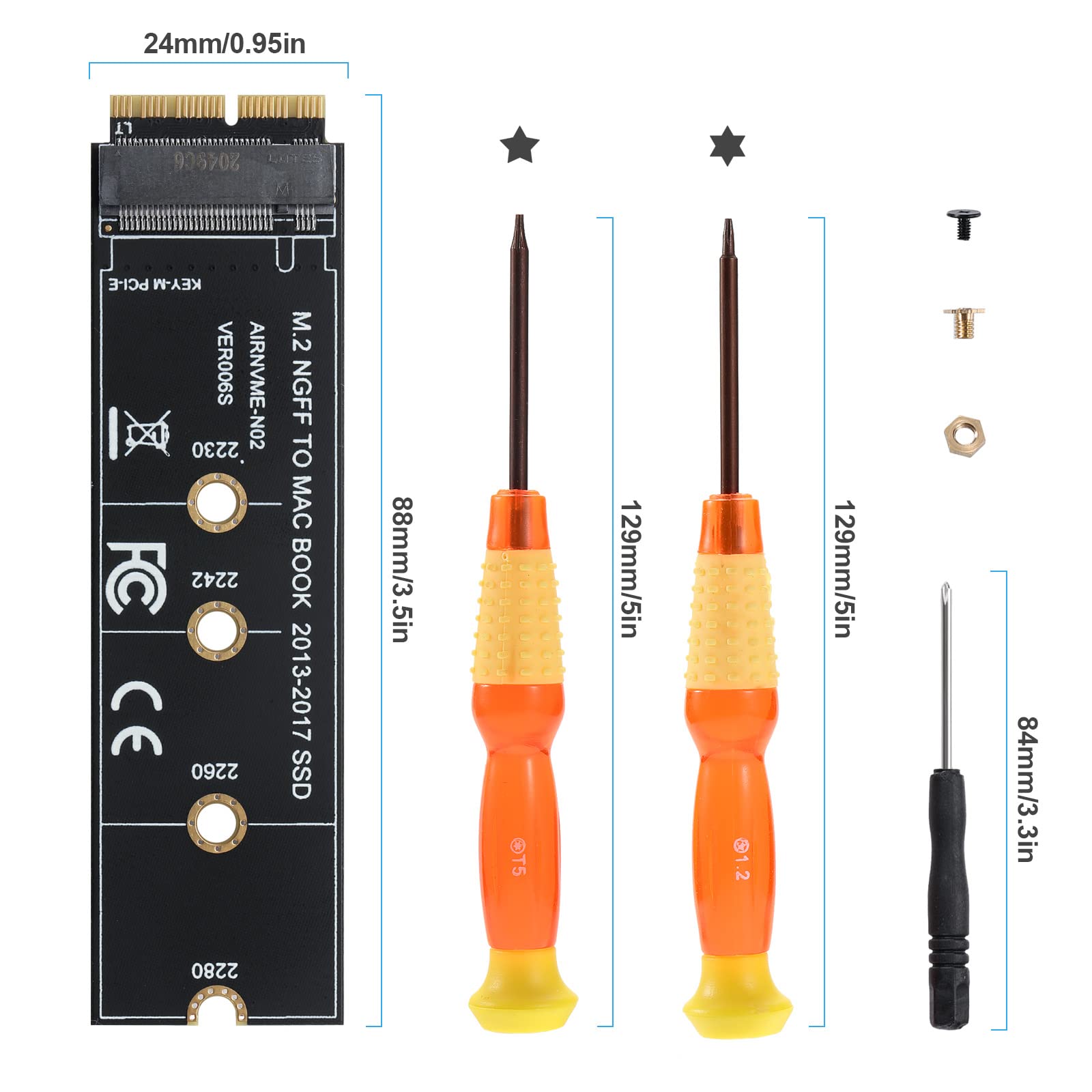 BEYIMEI mSATA to M.2 NGFF SSD B-Key Adapter Card,Connects M.2 NGFF SATA Solid State Disk to Mini SATA Motherboard,Supports M.2 NGFF 2280, 2260, 2242, 2230(NOT Support NVME SSD)